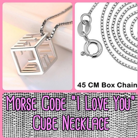 Jewelry | Morse Code I Love You Cube Necklace | Poshmark